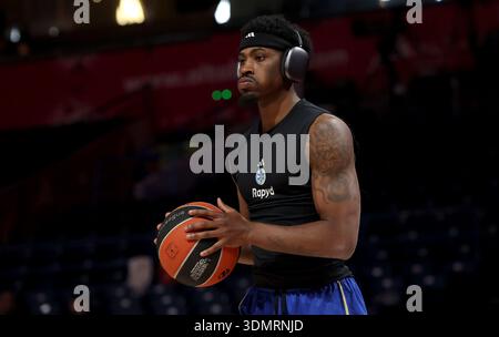 Belgrade, Serbia. 6th Jan, 2026. Maccabi's Jimmy Clark III (R ...