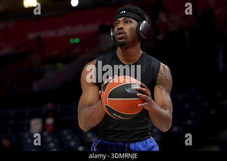 Belgrade, Serbia. 6th Jan, 2026. Maccabi's Jimmy Clark III (R ...