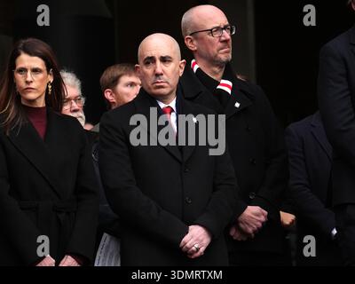 Manchester United CEO Omar Berrada at the Munich Memorial before the ...