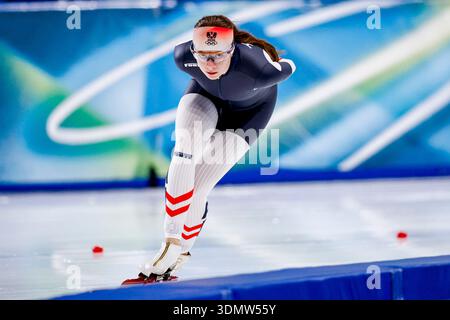 Jeannine Rosner of Austria competing on the Speed Skating Women 3000m ...