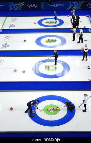 CORTINA, OLYMPICS, MIXED DOUBLES CURLING ITALY-SWEDEN, IN THE PHOTO ...