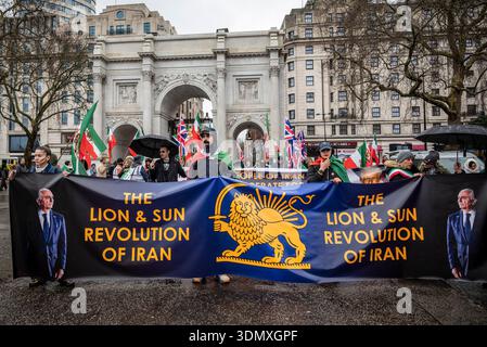London, UK. 20 February, 2026. Supporters rally and celebrate outside ...
