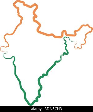 Map of India icon vector. Line India Map illustration vector. Indian ...