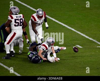 Seattle Seahawks linebacker Derick Hall (58) in action during the NFL ...