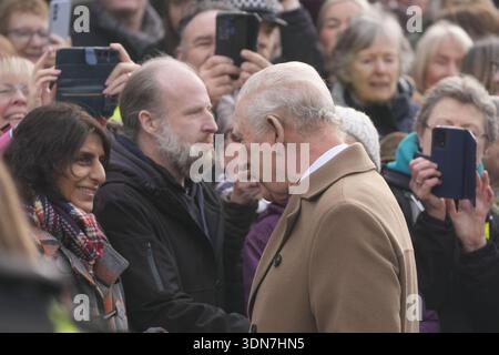King Charles III arrives at Clitheroe Station in Lancashire. Picture ...