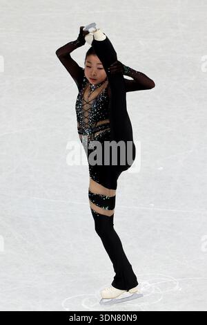 Zhang Ruiyang of China competes during the women's short program figure ...