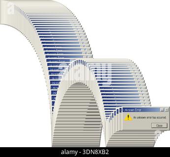 Retro computer digital interface with glitch effect. Desktop PC screen ...