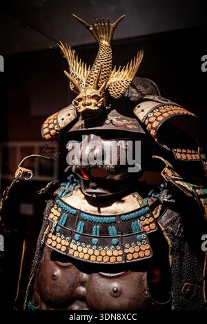Ancient Japanese Samurai armor from the Edo period displayed in a ...