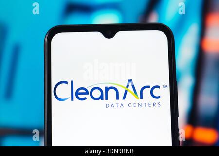 In this photo illustration, the CleanArc Data Centers logo is seen ...