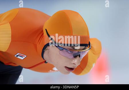 Netherlands' Femke Kok competes during the women's speedskating 1,500 ...