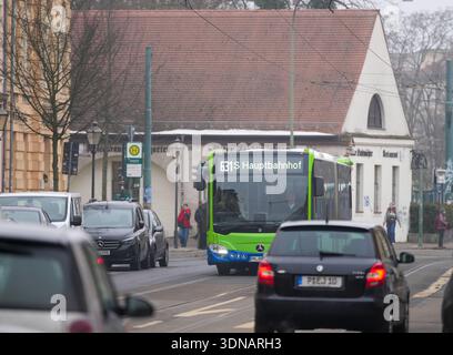 09 February 2026, Brandenburg, Potsdam: A bus on route 631 is driving ...