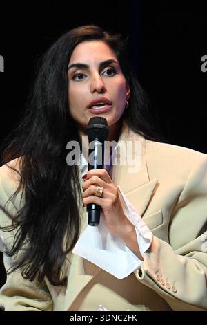 Farnoush Hamidian attending a solidarity meeting with the Iranian ...