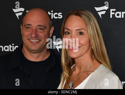 Matt Maddox and guest attend the 2026 Fanatics Super Bowl Party on ...