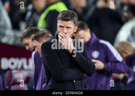 Manchester United head coach Michael Carrick during the West Ham United ...