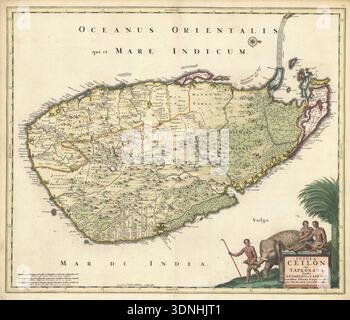 17th century Map of Ceylon (Sri Lanka Stock Photo - Alamy