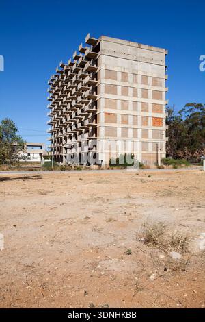 Concrete structure. Unfinished building. Bankrupt construction site ...