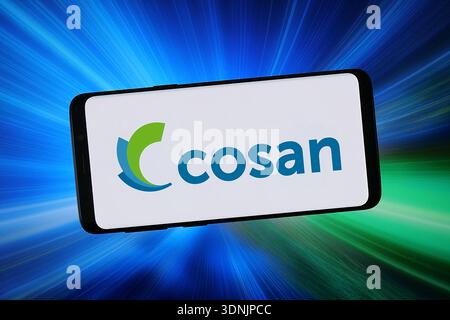 In this photo illustration, the logo of Brazilian company Simpar S.A ...