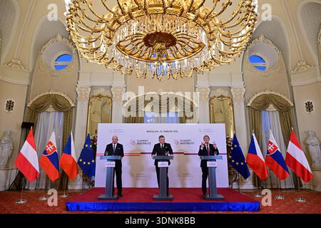 Austrian Chancellor Christian Stocker, Prime Minister Bart De Wever and ...