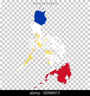 Philippines outline map. Philippine red border. Country name ...
