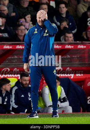 Nottingham Forest manager Sean Dyche (right) during the Premier League ...
