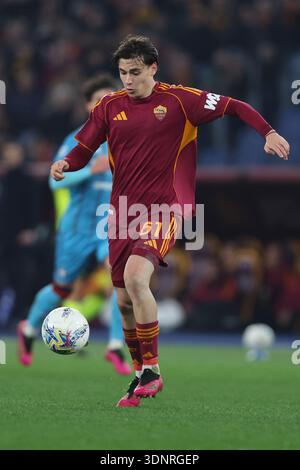 Niccolo Pisilli of AS Roma in action during the Serie A football match ...