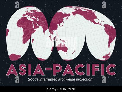 World Map. Mollweide projection interrupted into two equal-area ...