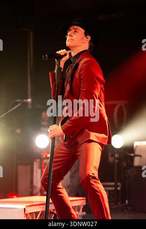 Bristol, UK, 11 February, 2026. Maxïmo Park in concert. Pictured left ...