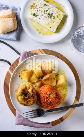 Greek Stuffed Vegetables with Rice (Gemista) in Oven Stock Photo - Alamy