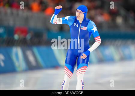 Jordan Stolz of USA, Speed Skating Men's 1000m during the Olympic ...