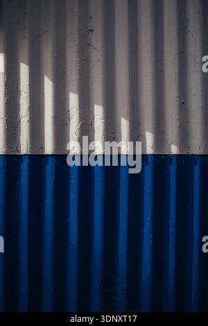 Close-up of Light Blue Corrugated Metal Surface Stock Photo - Alamy