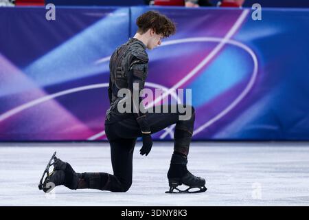 Mikhail Shaidorov of Kazakistan competes during the Figure Skating Men ...