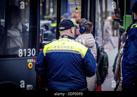 GOUDA - Public transport check at a qbuzz public transport ROBIN ...