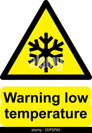 Warning Low temperature symbol and text safety sign Stock Vector Image ...