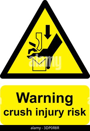 symbol warning crush hazard sign on white background,vector ...