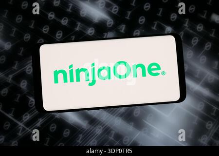 In this photo illustration, the Software One logo is seen displayed on ...
