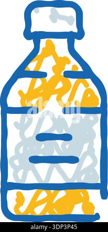 syrup health treatment icon doodle illustration Stock Vector Image ...