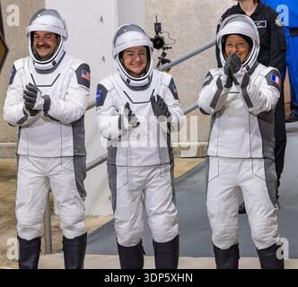 Photos of the NASA SpaceX Crew 12 Walkout Neil Armstrong O&C Building ...