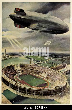 1936 Nazi Germany Olympics Propaganda poster card captioned 'Torch ...