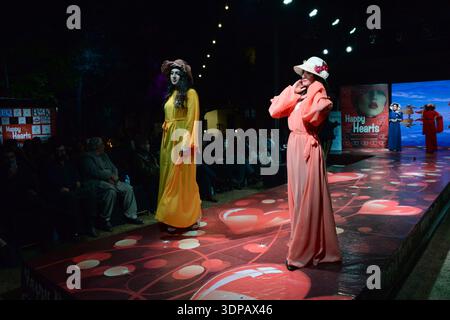 Models present fashion designs during the Fashion Show in Islamabad ...