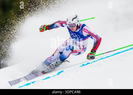 Bormio, Italy 20260214. Henrik Kristoffersen in action in the giant ...