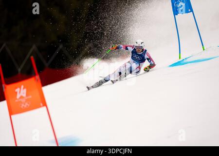 Bormio, Italy 20260214. Henrik Kristoffersen in action in the giant ...