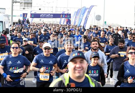Kuwait City, Kuwait. 14th Feb, 2026. People participate in the Sports ...