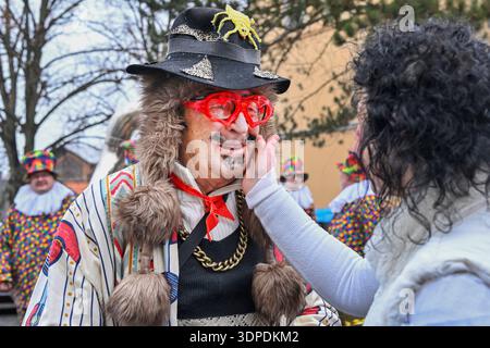 Carnival procession (Slavic carnival) in areal of Sevcin Mine in ...
