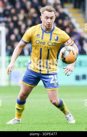 Louis Reed (25 Mansfield Town) controls the ball during the FA Cup ...