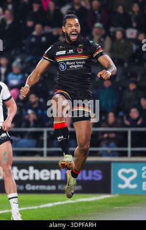 Try Waqa Blake during the BetFred Super League match between Bradford ...