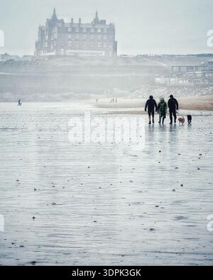 Newquay, Cornwall, UK. 15th Feb, 2026. UK Weather: Heavy rain at ...