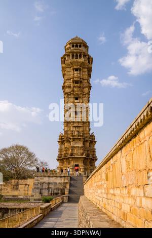 View of Tower of Victory, Vijay Stambh Chittorgarh Fort, Rajasthan ...