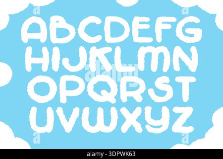 Kawaii font. Cute alphabet letters with adorable smiling faces ...