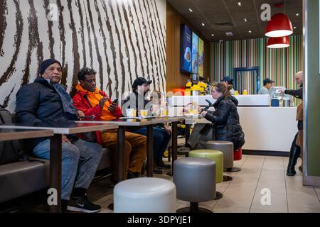 Customers seen at a McDonald’s American fast-food restaurant Stock ...