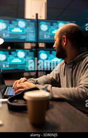 White bearded man concentrates on chess move. Intentional chess player ...